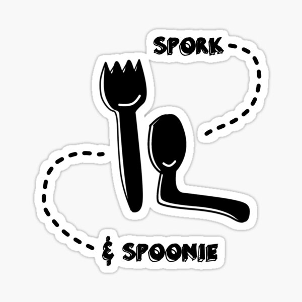 "Spork & Spoonie Logo- Multi Color Background" Sticker for Sale by ...