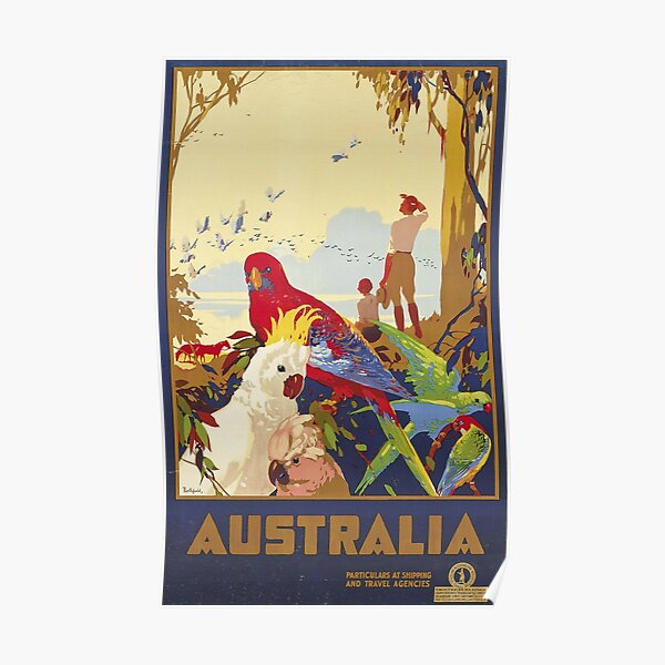 "Australia Vintage Travel Poster | Old Australian Tourism Art Deco ...