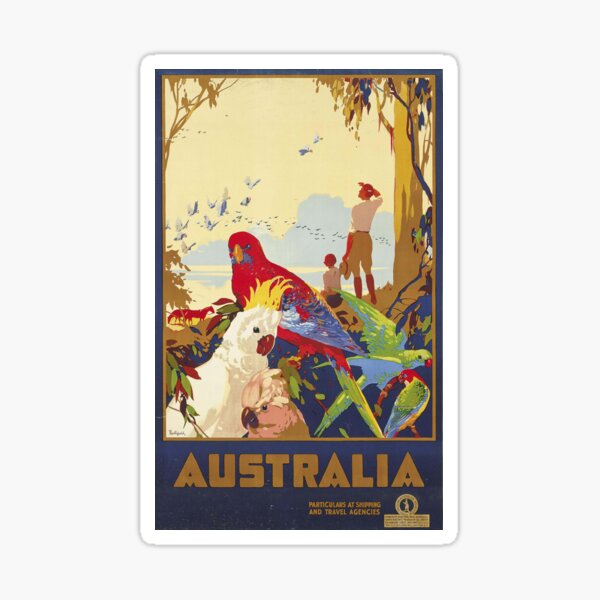 "Australia Vintage Travel Poster | Old Australian Tourism Art Deco ...