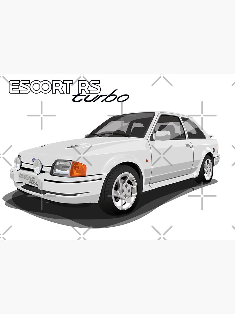 Pegatina «Ford Escort RS Turbo Dibujo vectorial - Blanco» de ...
