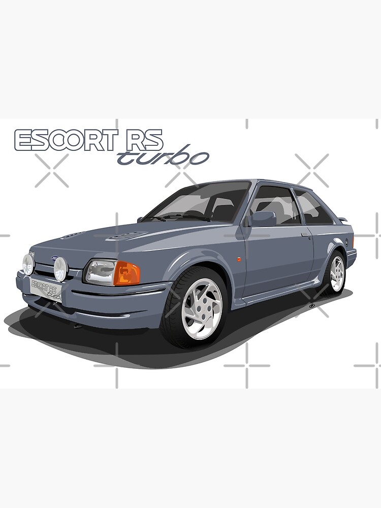 "Ford Escort RS Turbo Vector Drawing - Grey" Poster for Sale by ...
