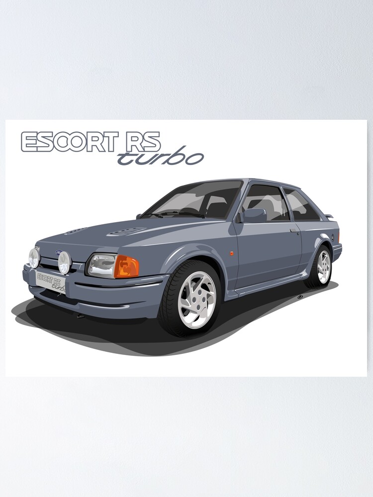 "Ford Escort RS Turbo Vector Drawing - Grey" Poster for Sale by ...