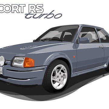 "Ford Escort RS Turbo Vector Drawing - Grey" Poster for Sale by ...