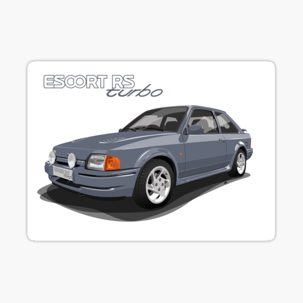 "Ford Escort RS Turbo Vector Drawing - Grey" Sticker for Sale by ...