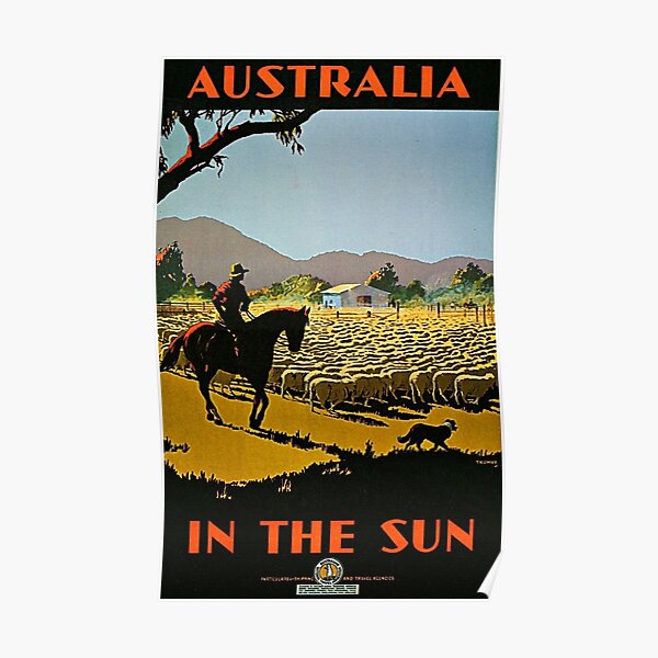 "Australia Vintage Travel Poster | Old Australian Tourism Art Deco ...