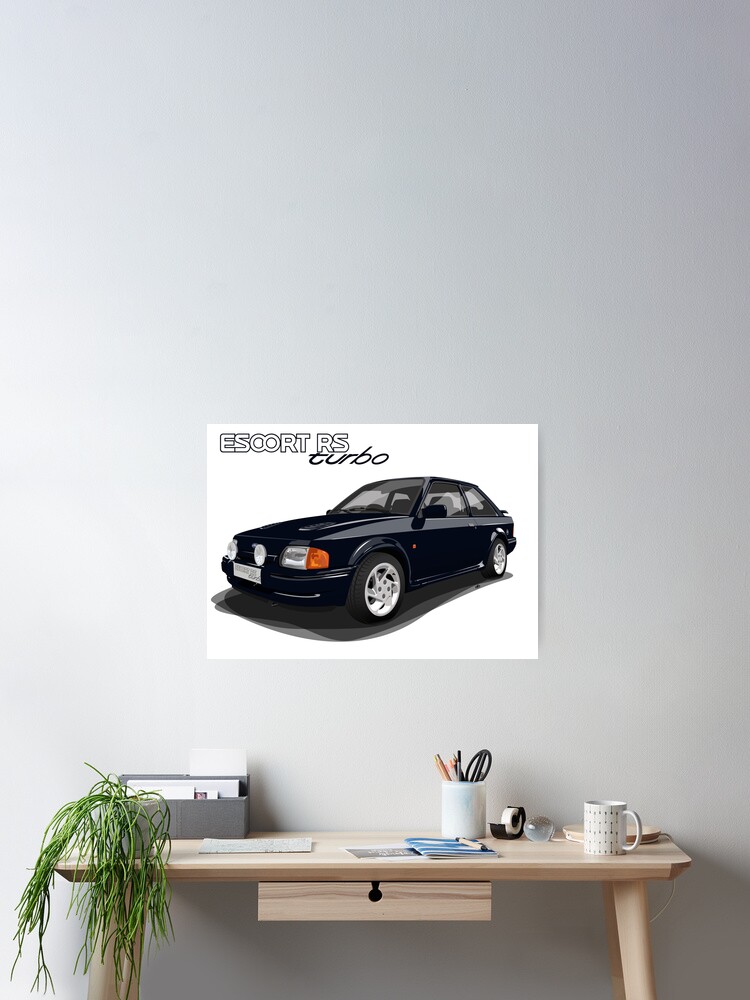 "Ford Escort RS Turbo Vector Drawing - Black" Poster for Sale by ...