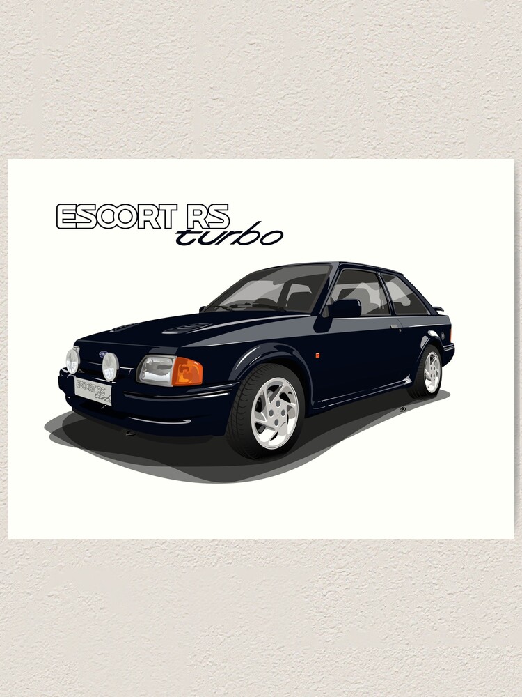 "Ford Escort RS Turbo Vector Drawing - Black" Art Print for Sale by ...