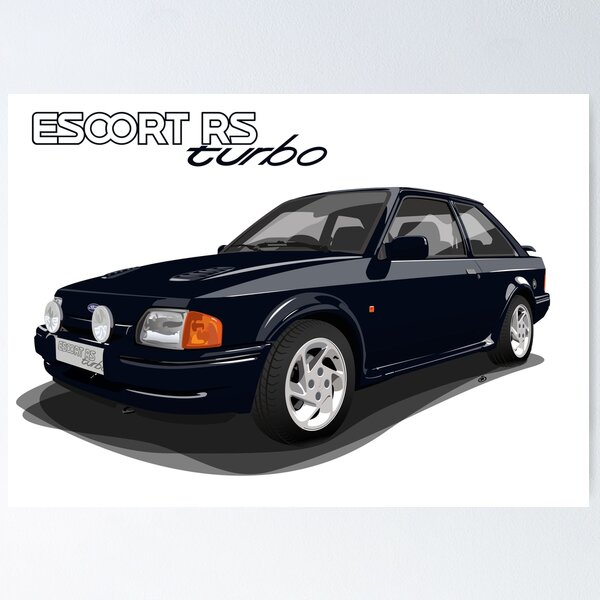 "Ford Escort RS Turbo Vector Drawing - Black" Poster for Sale by ...