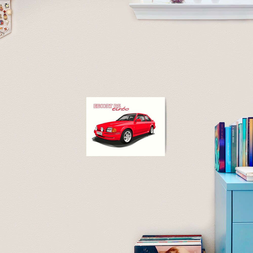 "Ford Escort RS Turbo Vector Drawing - Red" Art Print for Sale by ...