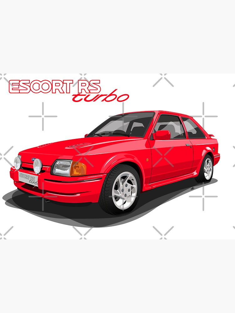 "Ford Escort RS Turbo Vector Drawing - Red" Sticker for Sale by ...