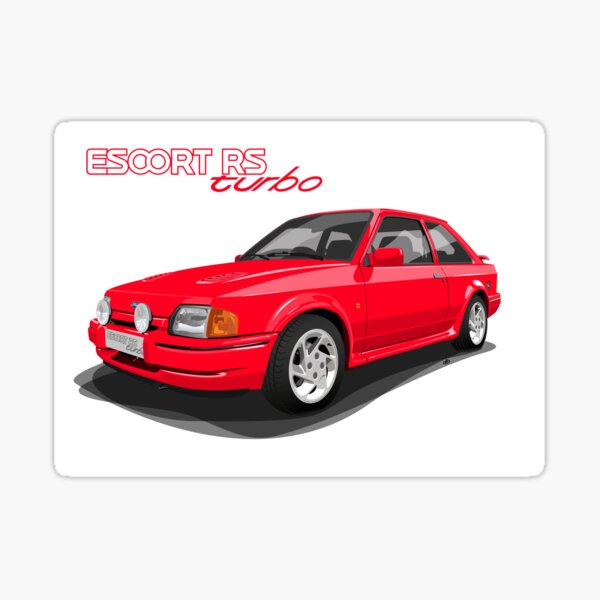 "Ford Escort RS Turbo Vector Drawing - Red" Sticker for Sale by ...