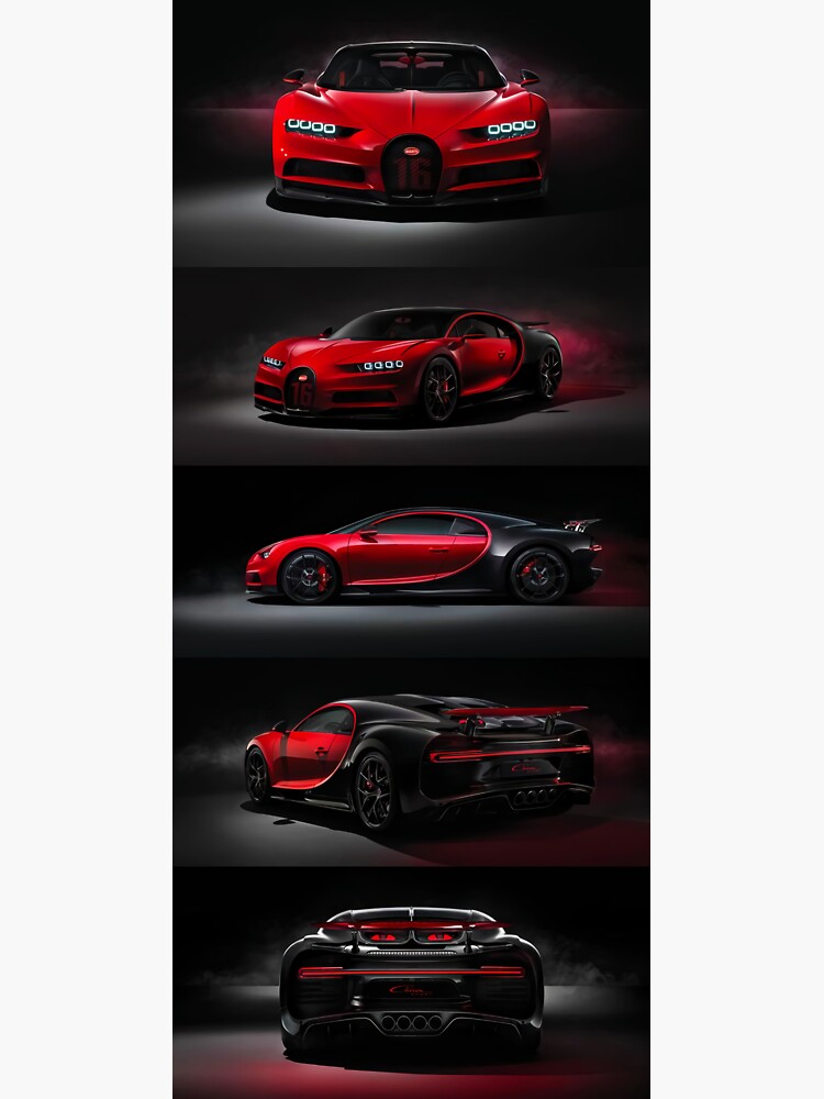 "Red Bugatti Chiron Sport" Sticker for Sale by Justinmalice | Redbubble
