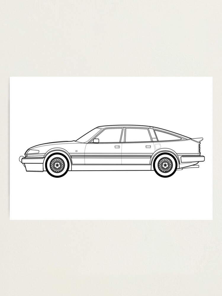 "Rover SD1 Vitesse Outline Drawing" Photographic Print by ...