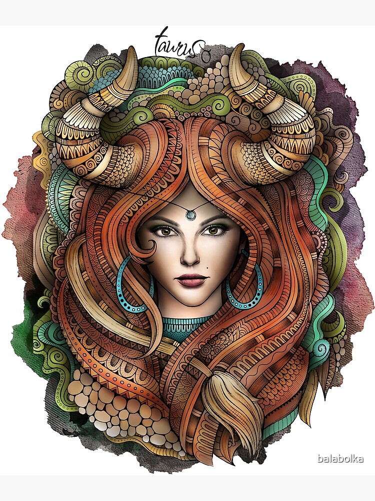 "TAURUS Zodiac Girl " Poster by balabolka | Redbubble