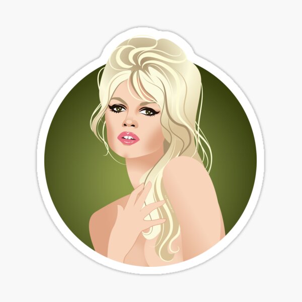 "Brigitte" Sticker for Sale by AleMogolloArt | Redbubble