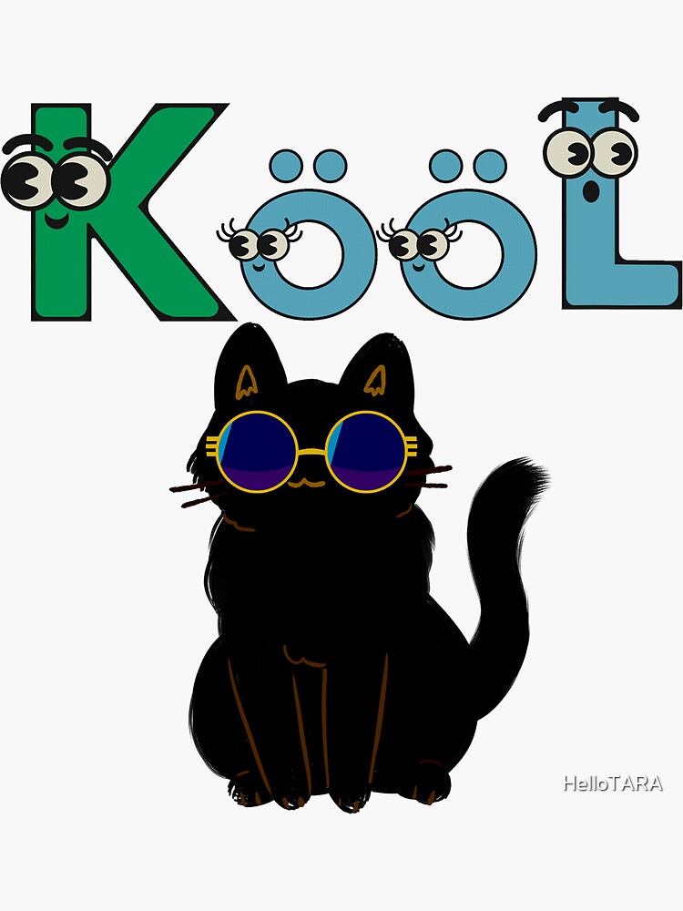 "Psychedelic Kool Kats" Sticker for Sale by HelloTARA | Redbubble