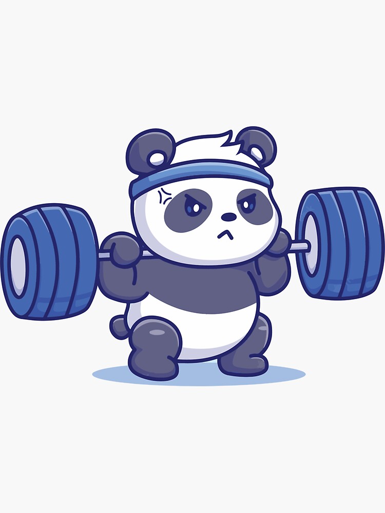 "Panda Gym " Sticker for Sale by Ouchen ART | Redbubble