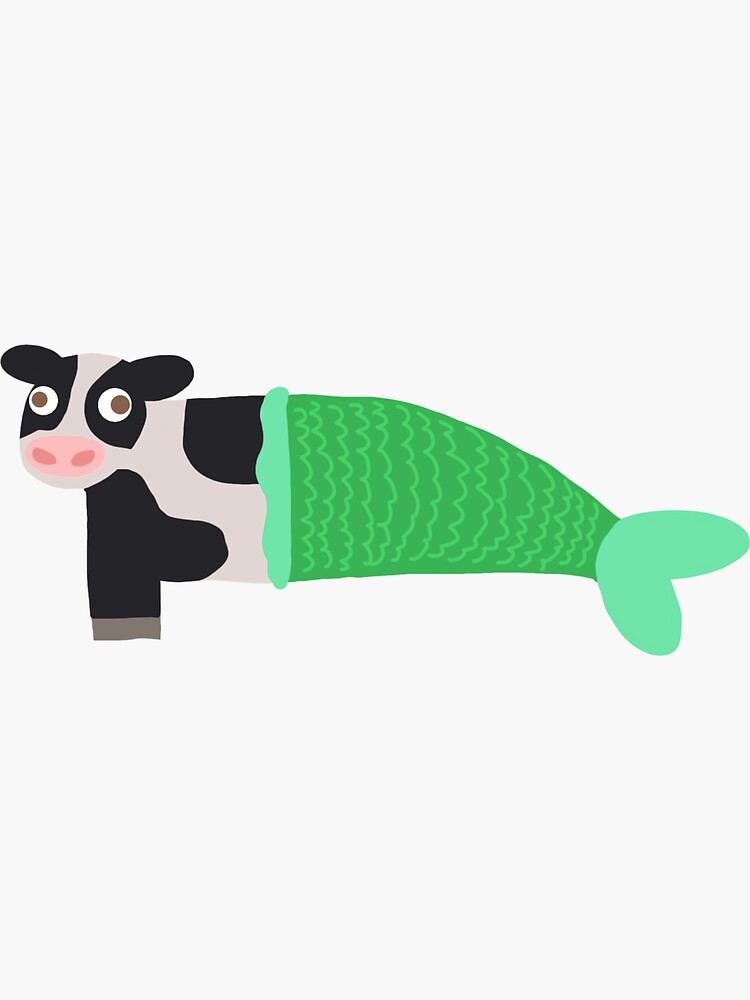 "Mermaid Cow" Sticker for Sale by FriendlySeaCow | Redbubble