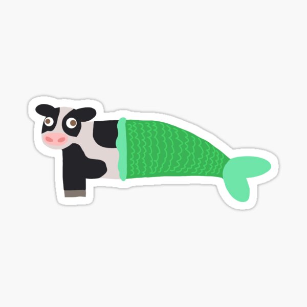 "Mermaid Cow" Sticker for Sale by FriendlySeaCow | Redbubble