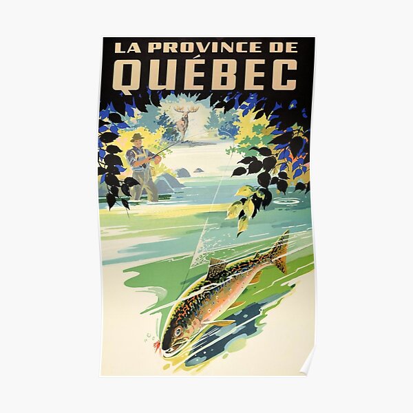 "Quebec Canada Vintage Travel Poster | Old Canadian Tourism Art Deco ...