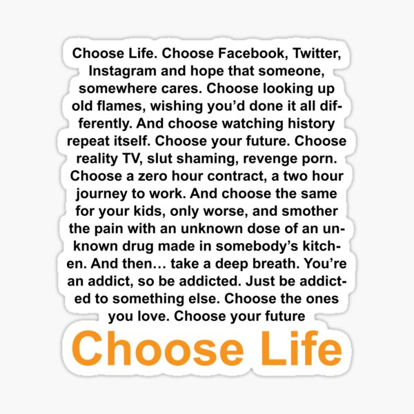 "Choose Life 2 " Sticker for Sale by doodle189 | Redbubble