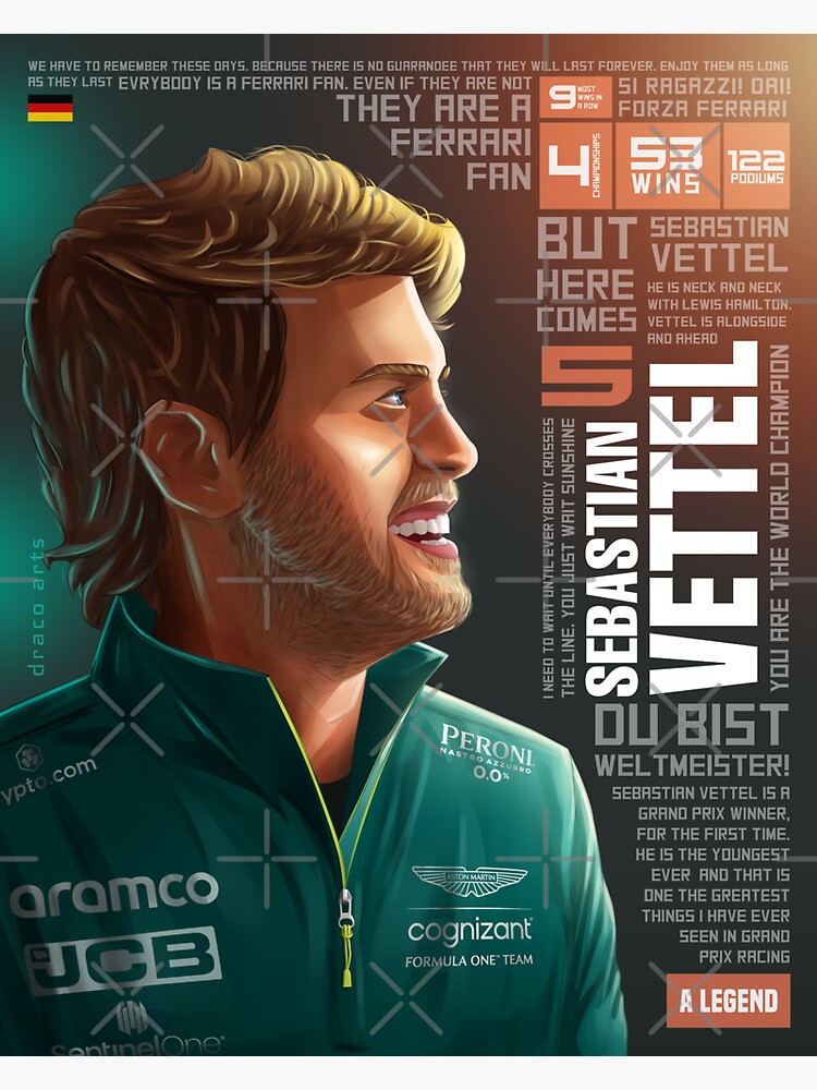 "Sebastian Vettel Tribute " Sticker for Sale by Redexon | Redbubble
