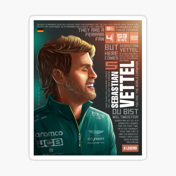"Sebastian Vettel Tribute " Sticker for Sale by Redexon | Redbubble