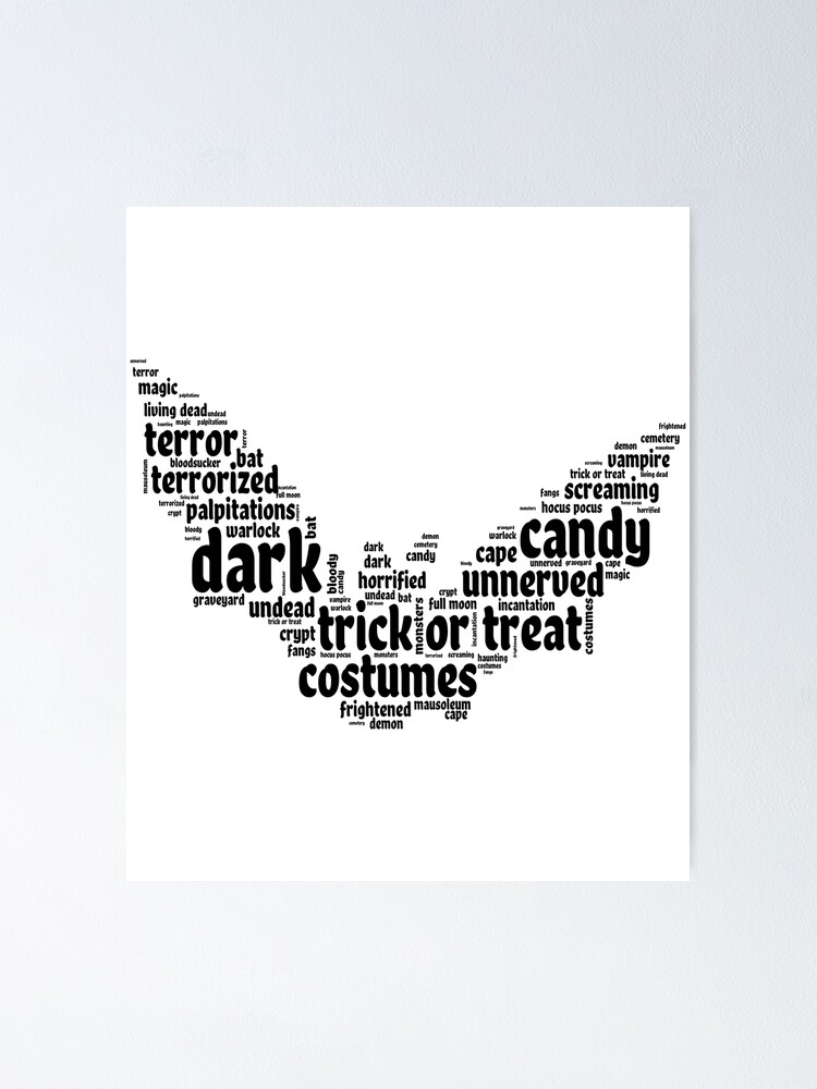 "Shape Cloud Halloween Bat Logo" Poster for Sale by AllHolidayLong ...