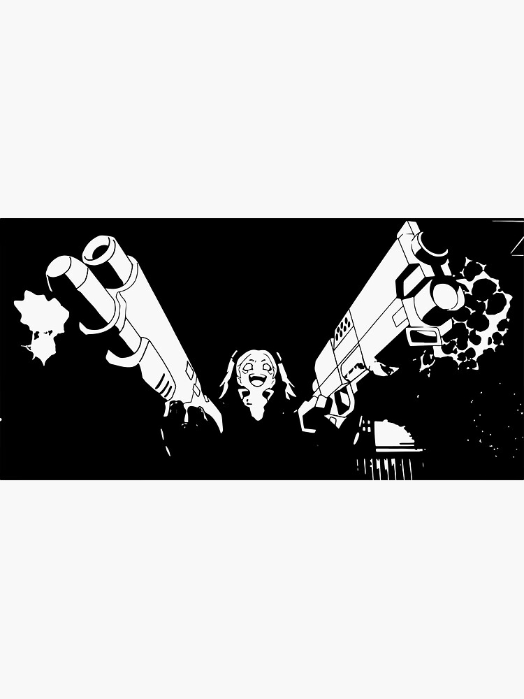 "Rebecca cyberpunk edgerunners design Black and White design" Sticker ...