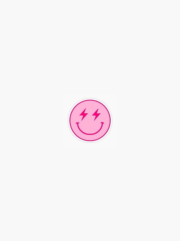 "pink preppy smiley face" Sticker for Sale by Beachybites | Redbubble