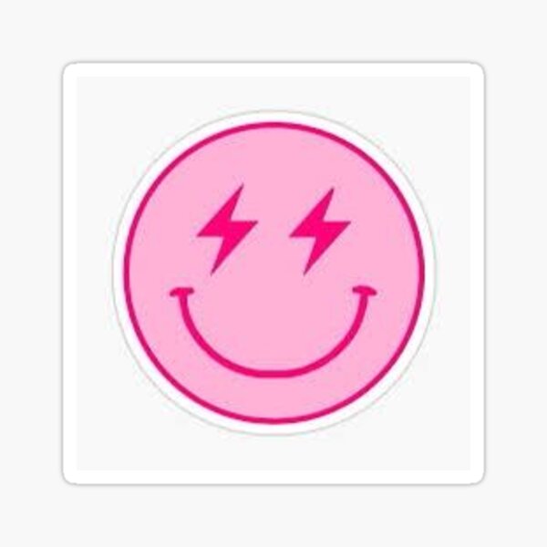 "pink preppy smiley face" Sticker for Sale by Beachybites | Redbubble