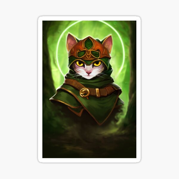 "Dnd Ranger Cat" Sticker for Sale by GratituteCat | Redbubble
