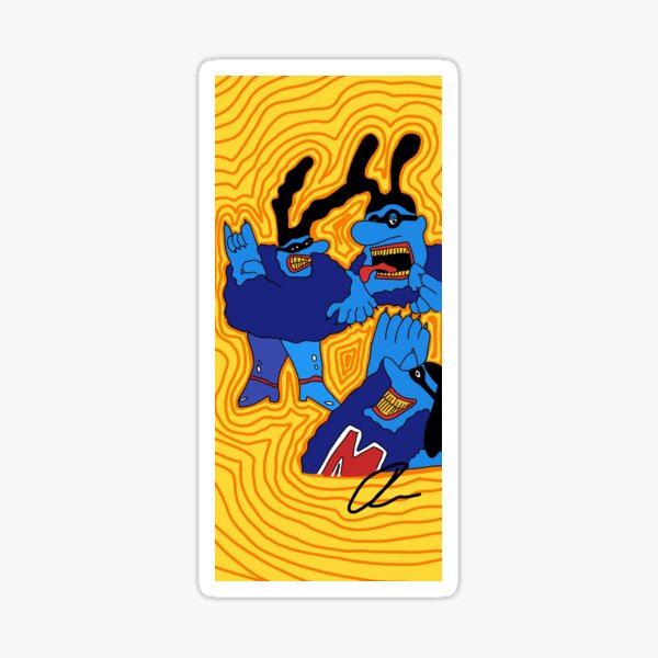 "Digital Blue Meanies " Sticker for Sale by jaques5 | Redbubble