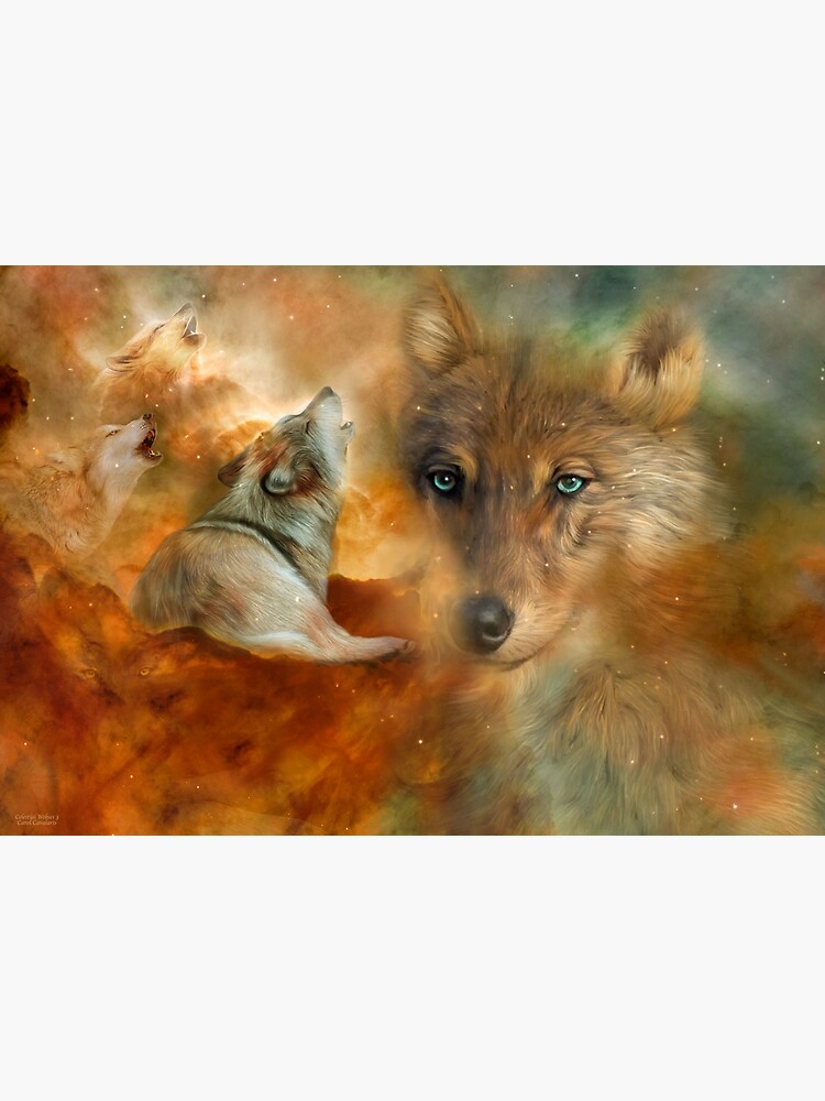 "Celestial Wolves 3" Framed Art Print for Sale by carolcavalaris ...