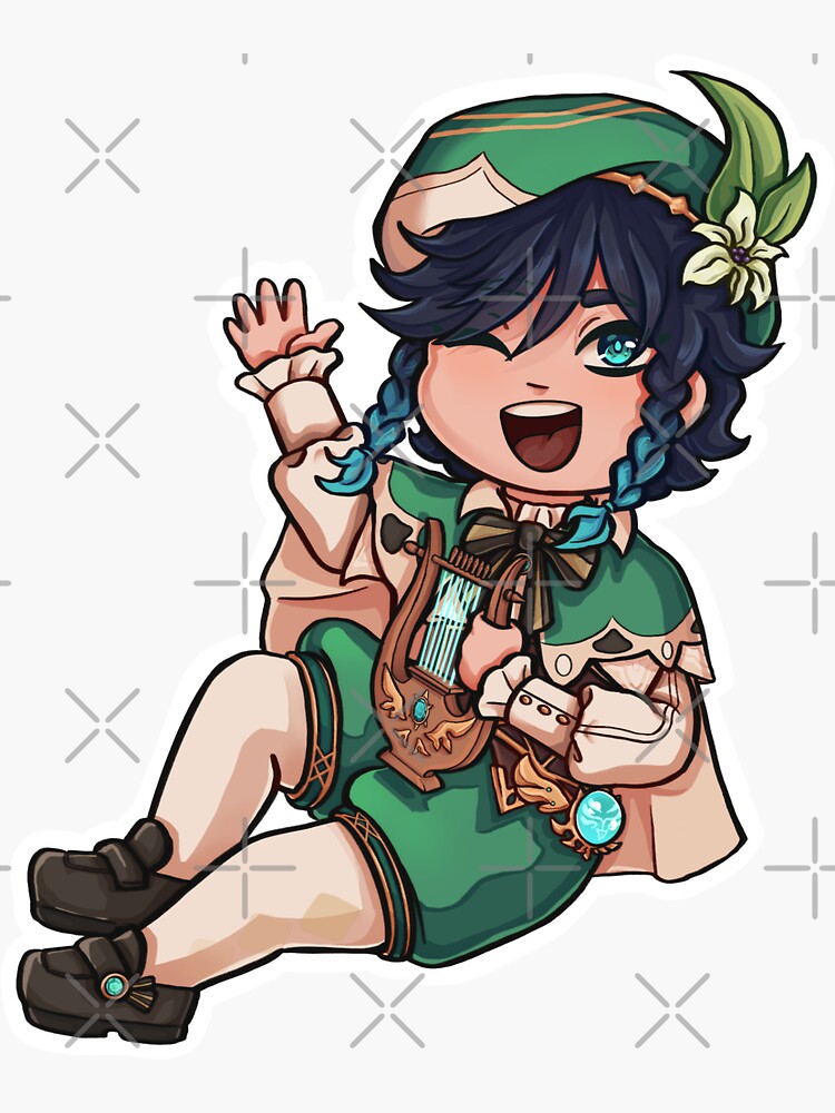 "Venti Chibi" Sticker for Sale by RaeShroomish | Redbubble