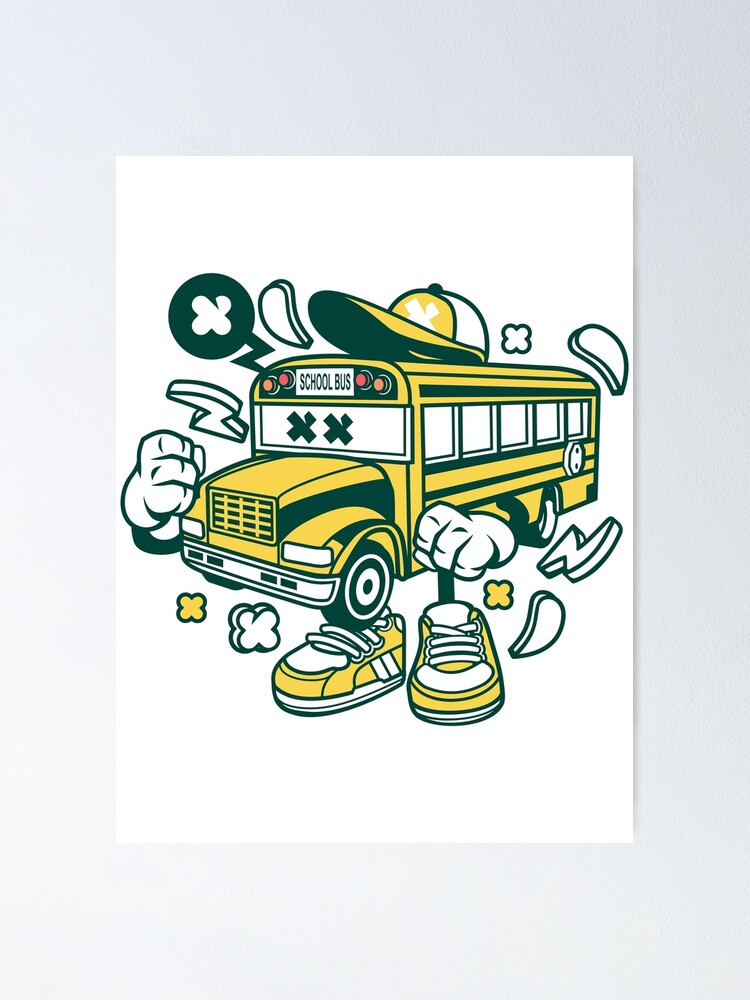 "Cute School Bus With Hand and Shoes" Poster for Sale by Ayian | Redbubble