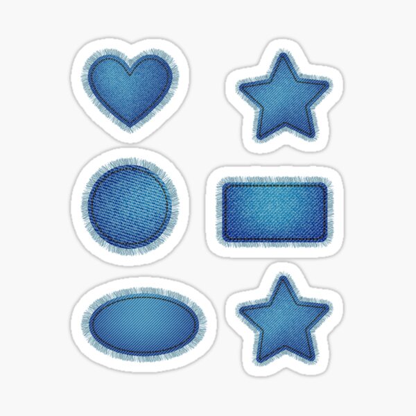 "Denim shapes sticker pack" Sticker for Sale by MerWishes | Redbubble