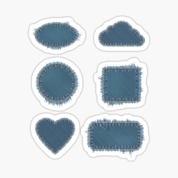"Denim shapes sticker pack" Sticker for Sale by MerWishes | Redbubble