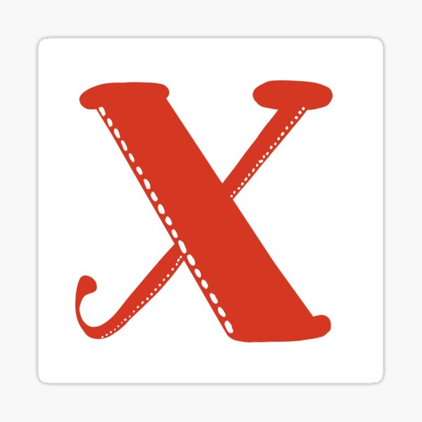 "Letter X Red initial monogram alphabet X capital X" Sticker for Sale ...