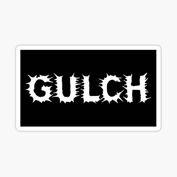 "Gulch Logo White Font" Sticker for Sale by ToddHaugen | Redbubble