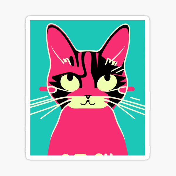 "Pink Smart Japanese Pop Cat" Sticker for Sale by signorino | Redbubble