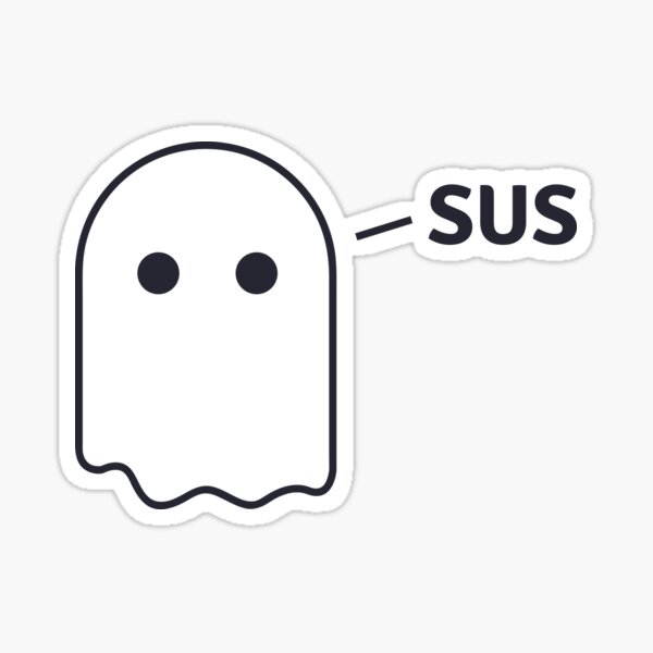 "Sus Ghost" Sticker for Sale by PKDesigns96 | Redbubble