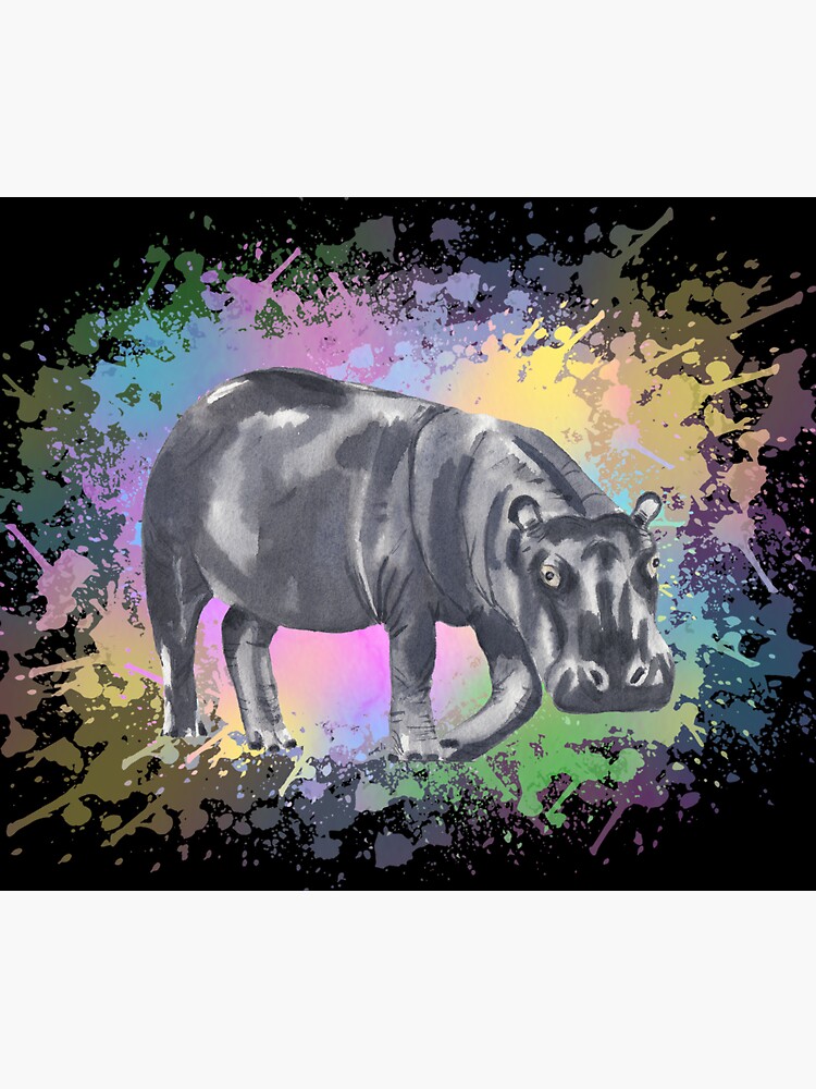 "Hippo Splatter Background " Sticker for Sale by ramazis | Redbubble