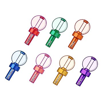 "Enha Member Lightsticks Color Coded Set " Sticker for Sale by Abby ...