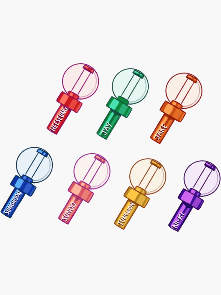 "Enha Member Lightsticks Color Coded Set " Sticker for Sale by Abby ...