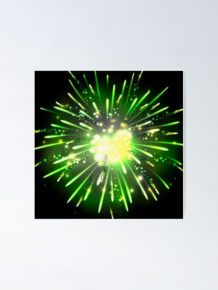 "Neon Green FIREWORK" Poster for Sale by TVstuff | Redbubble