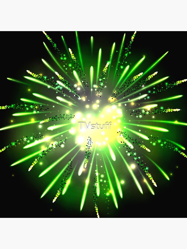 "Neon Green FIREWORK" Sticker for Sale by TVstuff | Redbubble