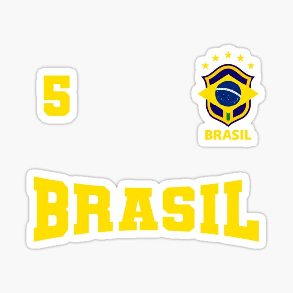 "Camiseta do Brasil 2022 Azul, número 5" Sticker for Sale by ...