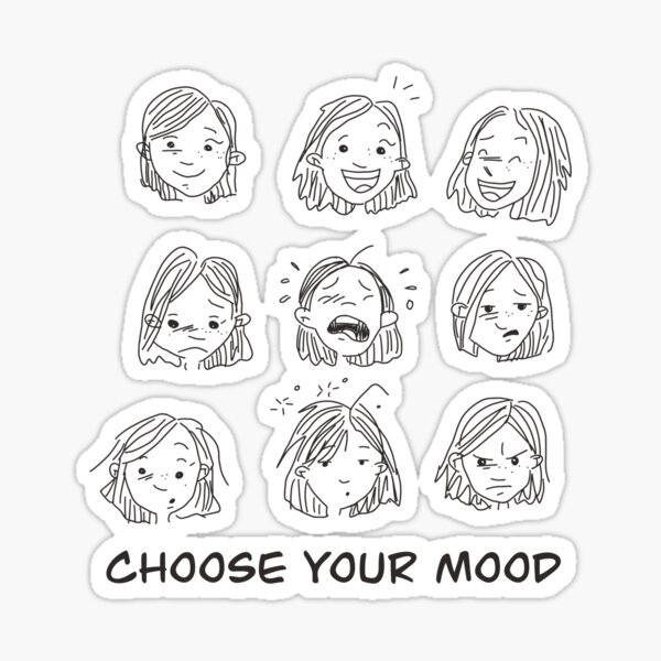"Hand painted drawing. Choose your mood." Sticker for Sale by creative ...