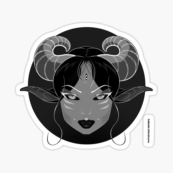 "Demonic Lady" Sticker for Sale by MariaDracona | Redbubble